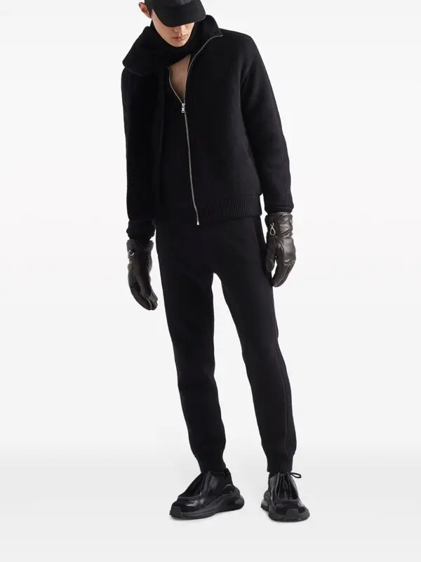 Prada Fine-knit Cashmere Track Pants - Black