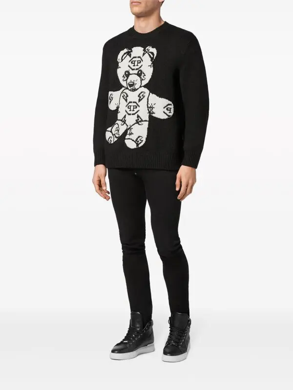Philipp Plein Teddy Bear Jacquard Jumper
