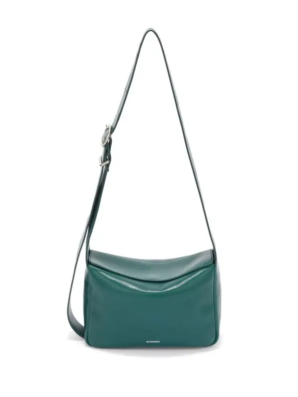 JIL SANDER Logo-print Leather Crossbody Bag - Green
