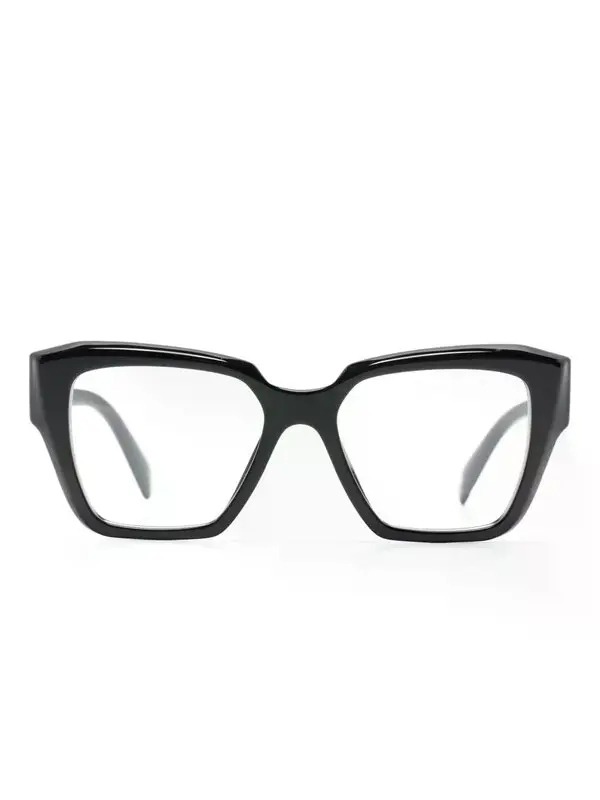 Prada Logo-plaque Glasses - Black