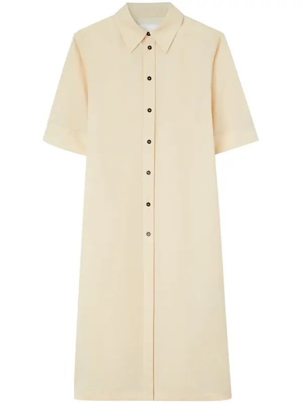 JIL SANDER Wool Gabardine Long Shirt