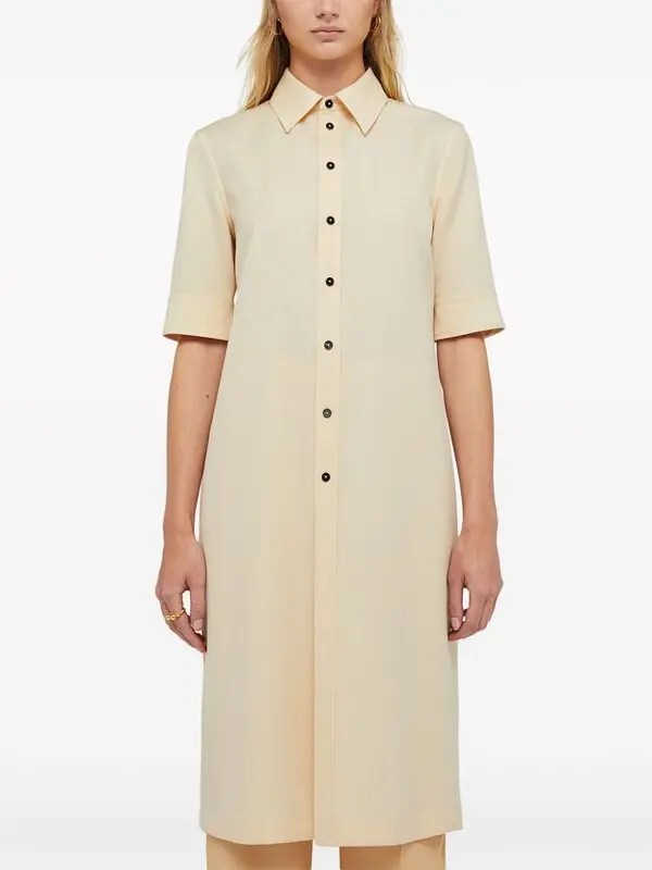 JIL SANDER Wool Gabardine Long Shirt