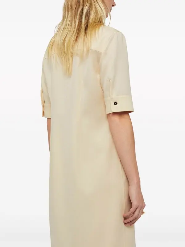 JIL SANDER Wool Gabardine Long Shirt
