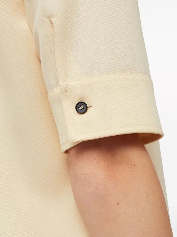 JIL SANDER Wool Gabardine Long Shirt