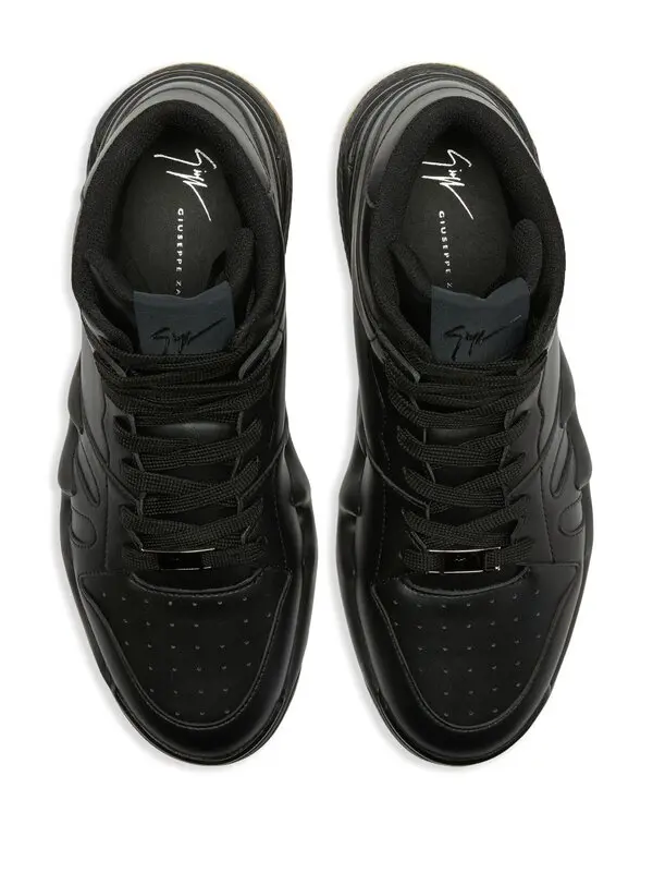 GIUSEPPE ZANOTTI Talon Perforated High-top Sneakers - Black