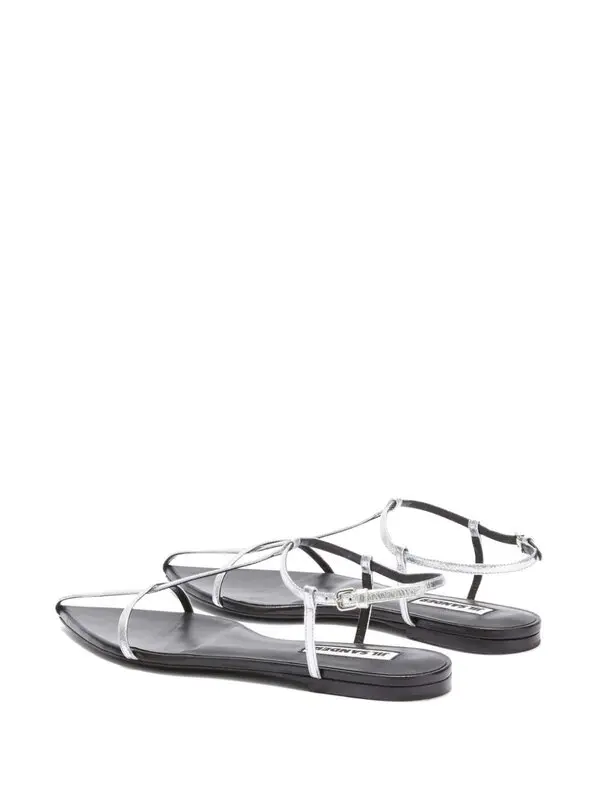 JIL SANDER Pointed Open-toe Leather Sandals - Grey
