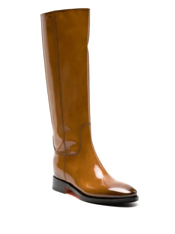 Santoni Patent Leather Knee-high Boots