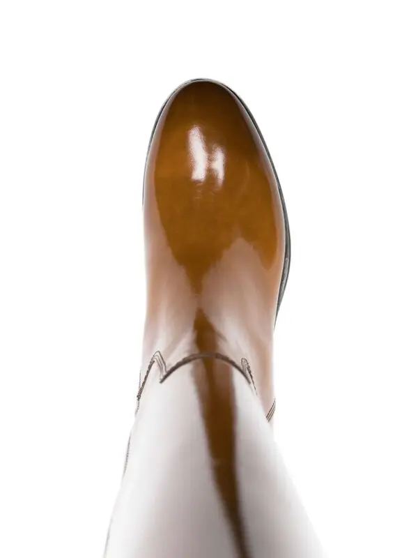 Santoni Patent Leather Knee-high Boots