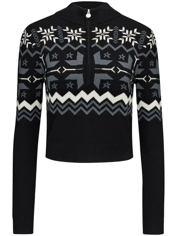 Perfect Moment Nordic Half-zip Sweater - Black