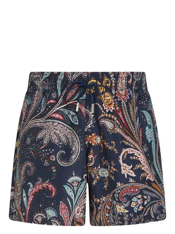 Etro Paisley-print Swim Shorts - Blue