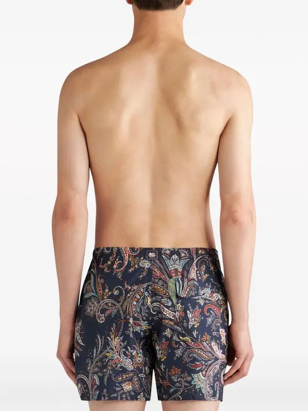 Etro Paisley-print Swim Shorts - Blue