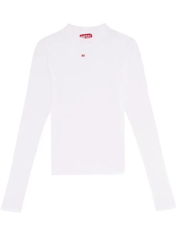 DIESEL® T-mokky-ls-microdiv Mock-neck Top - White