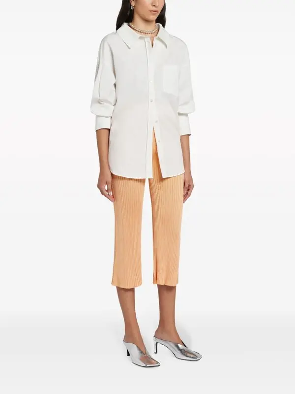 JIL SANDER Ribbed-panel Cropped Trousers - Orange