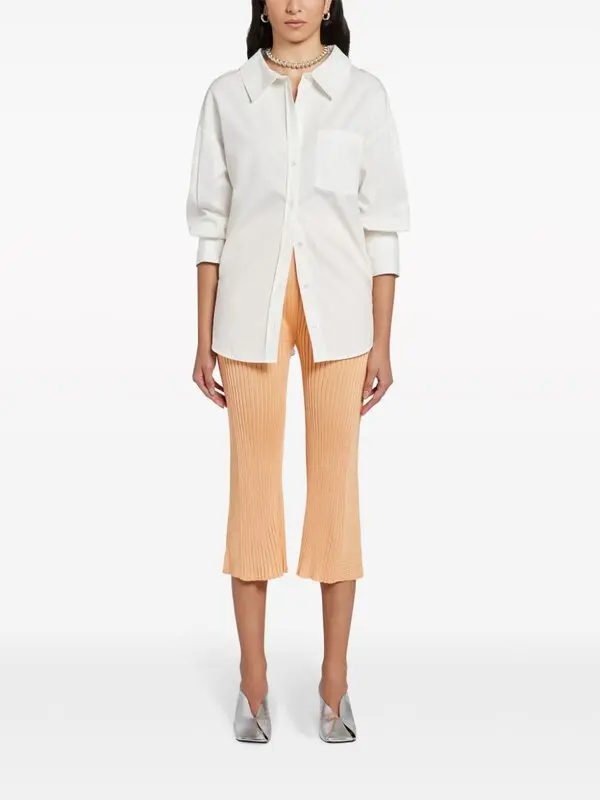JIL SANDER Ribbed-panel Cropped Trousers - Orange