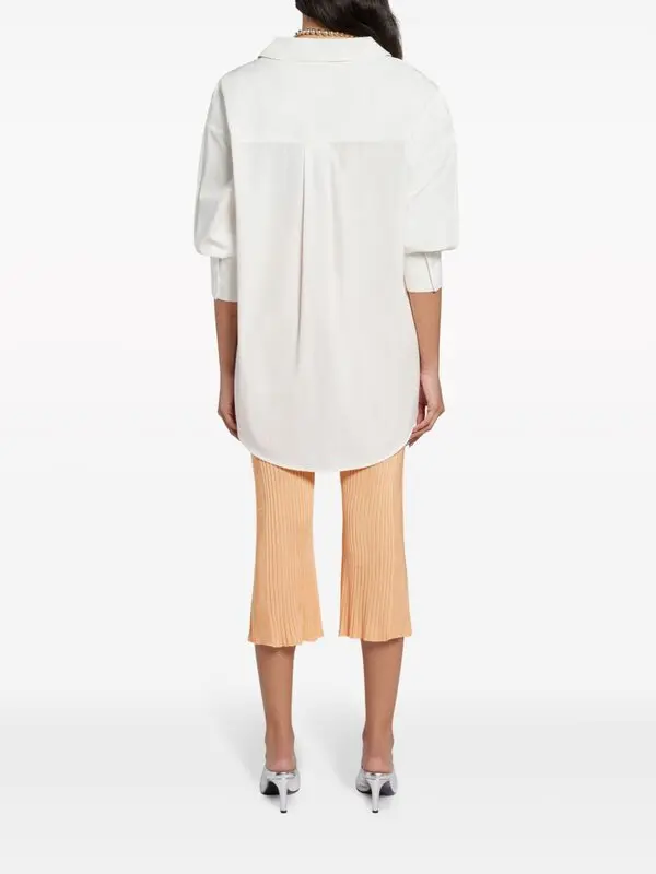 JIL SANDER Ribbed-panel Cropped Trousers - Orange