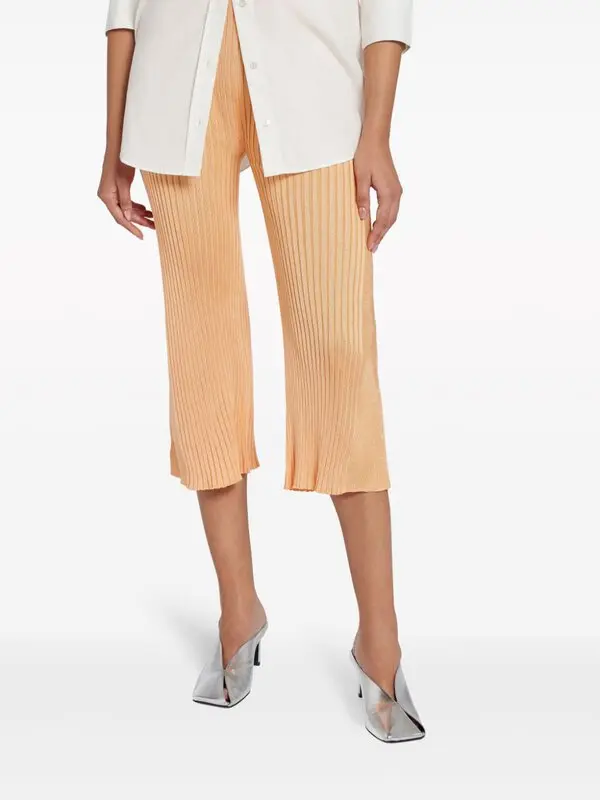 JIL SANDER Ribbed-panel Cropped Trousers - Orange