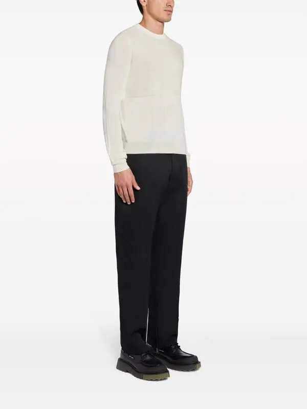 JIL SANDER Crew-neck Virgin Wool Jumper - Neutrals