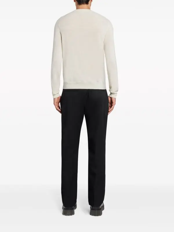 JIL SANDER Crew-neck Virgin Wool Jumper - Neutrals