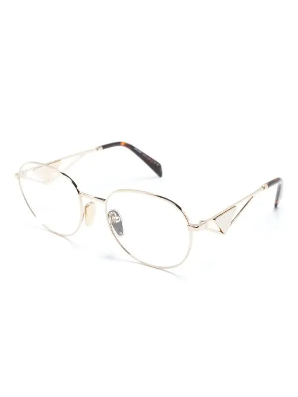 Prada Logo-plaque Round-frame Glasses