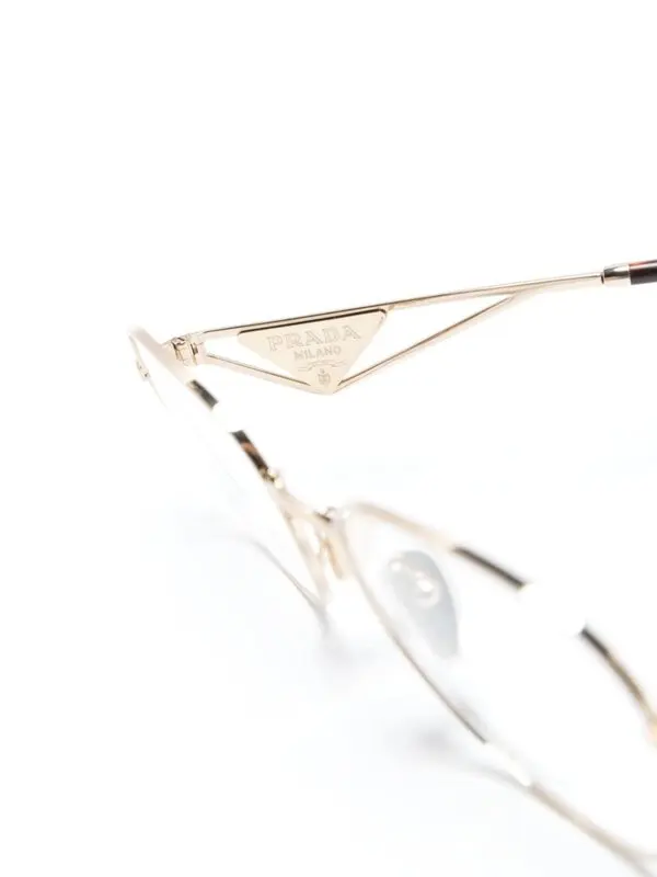 Prada Logo-plaque Round-frame Glasses
