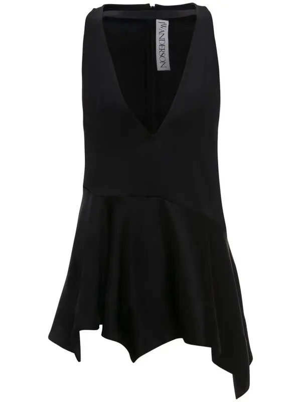 JW Anderson Ruffle-hem Satin Top