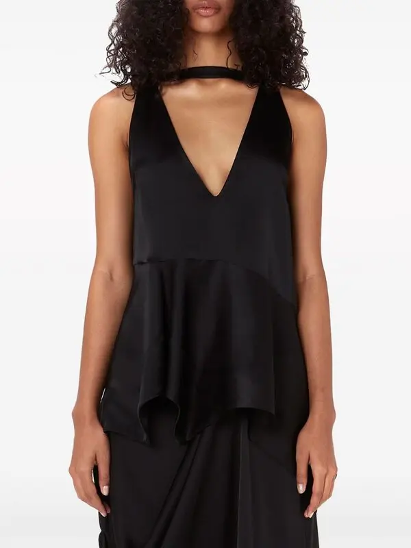 JW Anderson Ruffle-hem Satin Top
