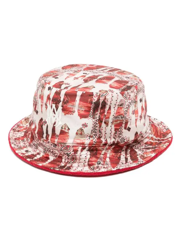 Amiri Logo-embroidered Reversible Bucket Hat - Red
