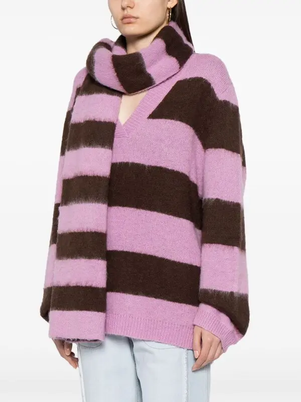 B+AB Stripe-pattern Jumper - Purple