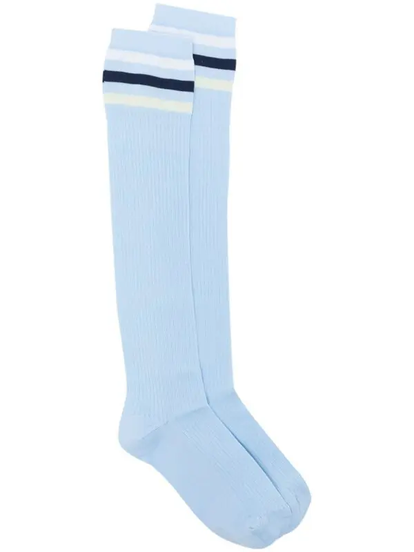 Marni Striped-edge Ribbed Knee Socks