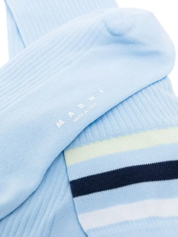 Marni Striped-edge Ribbed Knee Socks