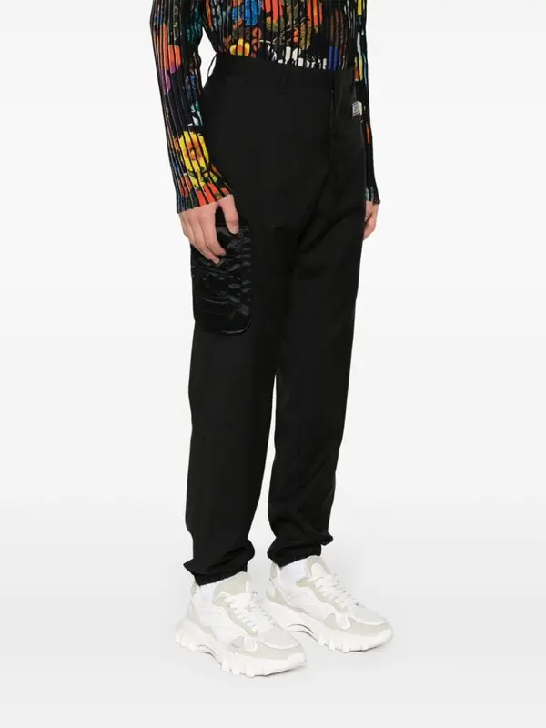 Moschino Rubberised-logo Tailored Trousers