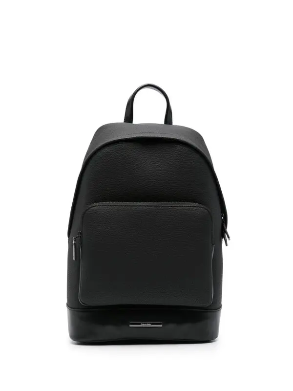 Calvin Klein Logo-plaque Faux-leather Backpack - Black