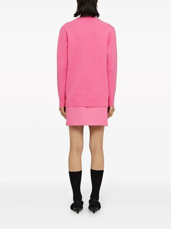 JIL SANDER V-neck Wool Cardigan - Pink