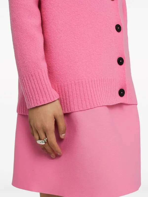 JIL SANDER V-neck Wool Cardigan - Pink