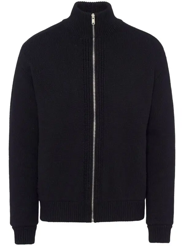 Prada Wool-cashmere Cardigan With Triangle Logo - Black