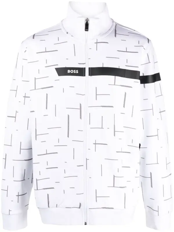 BOSS Logo-print Zip-up Sweatshirt