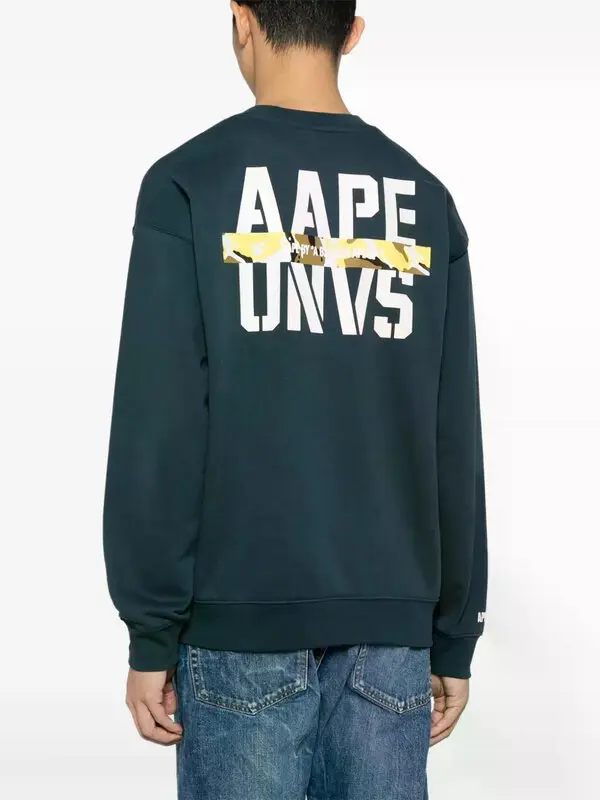 AAPE BY *A BATHING APE Slogan-print Cotton-blend Sweatshirt