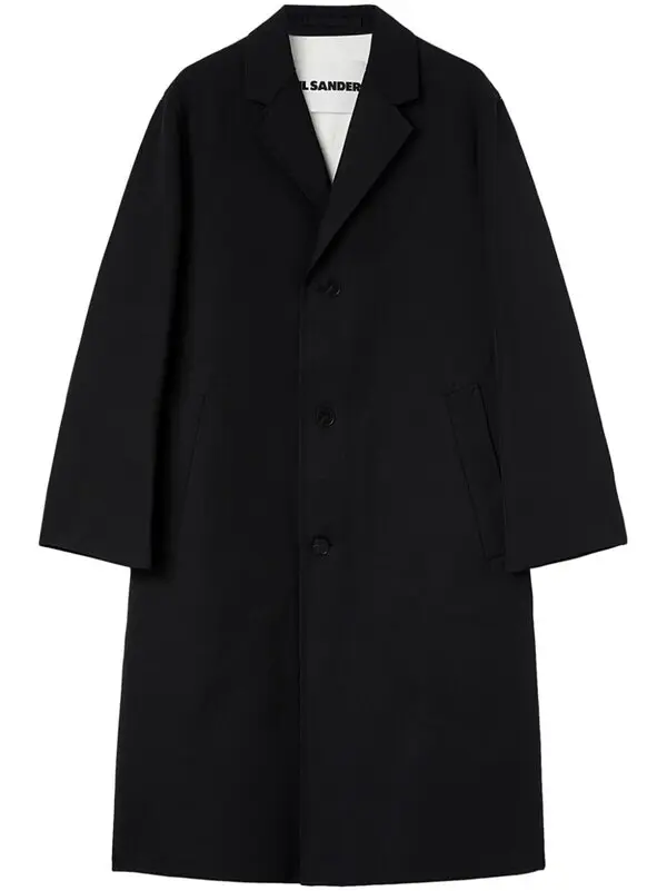 JIL SANDER Notched-lapel Single-breasted Coat - Black