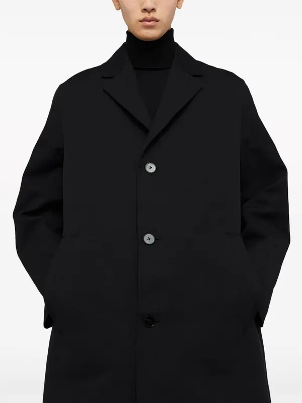 JIL SANDER Notched-lapel Single-breasted Coat - Black