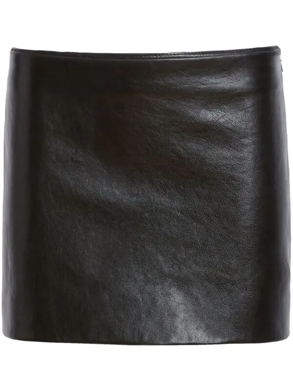 Khaite The Jett Leather Miniskirt - Black