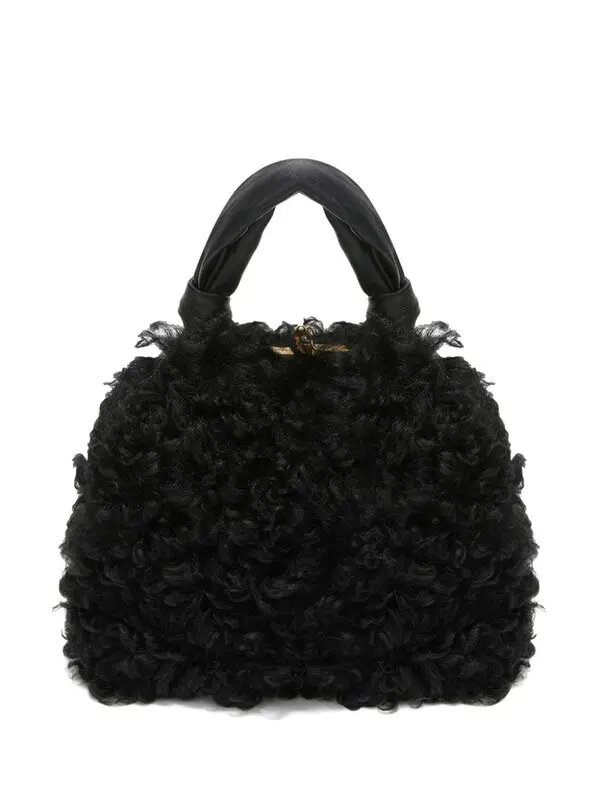 JIL SANDER Small Goji Square Shearling Tote Bag
