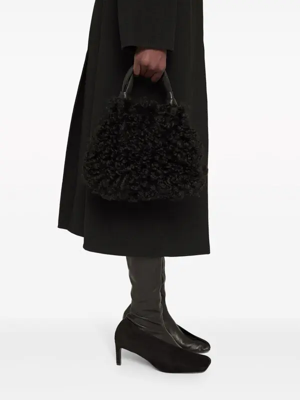 JIL SANDER Small Goji Square Shearling Tote Bag