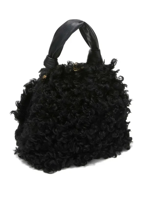 JIL SANDER Small Goji Square Shearling Tote Bag