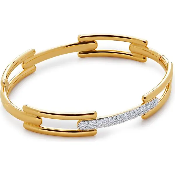 Monica Vinader Lab Created Diamond Pavé Bangle - 18k Gold Vermeil