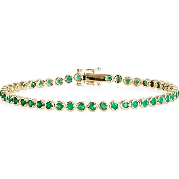 VALANI ATELIER Emerald Tennis Bracelet - Yellow Gold/ Emerald
