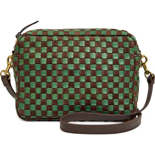 Clare V. Midi Sac Woven Crossbody Bag - Deep Pine Chocolate