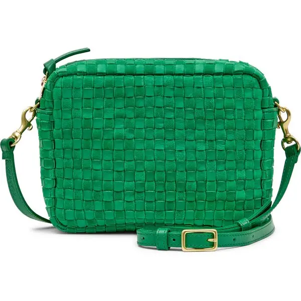 Clare V. Midi Sac Woven Crossbody Bag - Grass