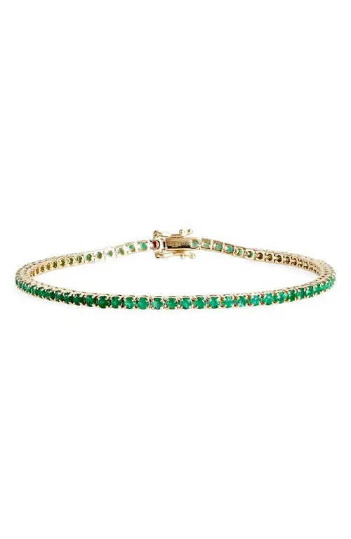 VALANI ATELIER Emerald Tennis Bracelet - Yellow Gold/emerald