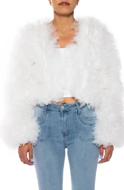 AZALEA WANG Tulle Jacket - White