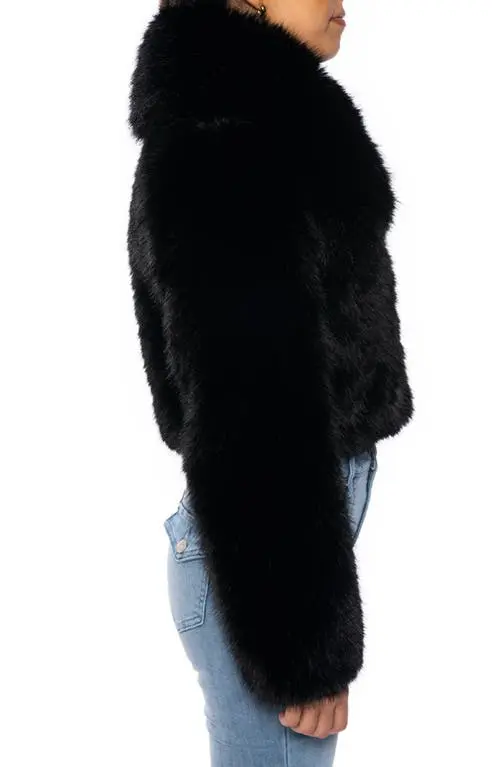 AZALEA WANG Faux Fur Cropped Jacket